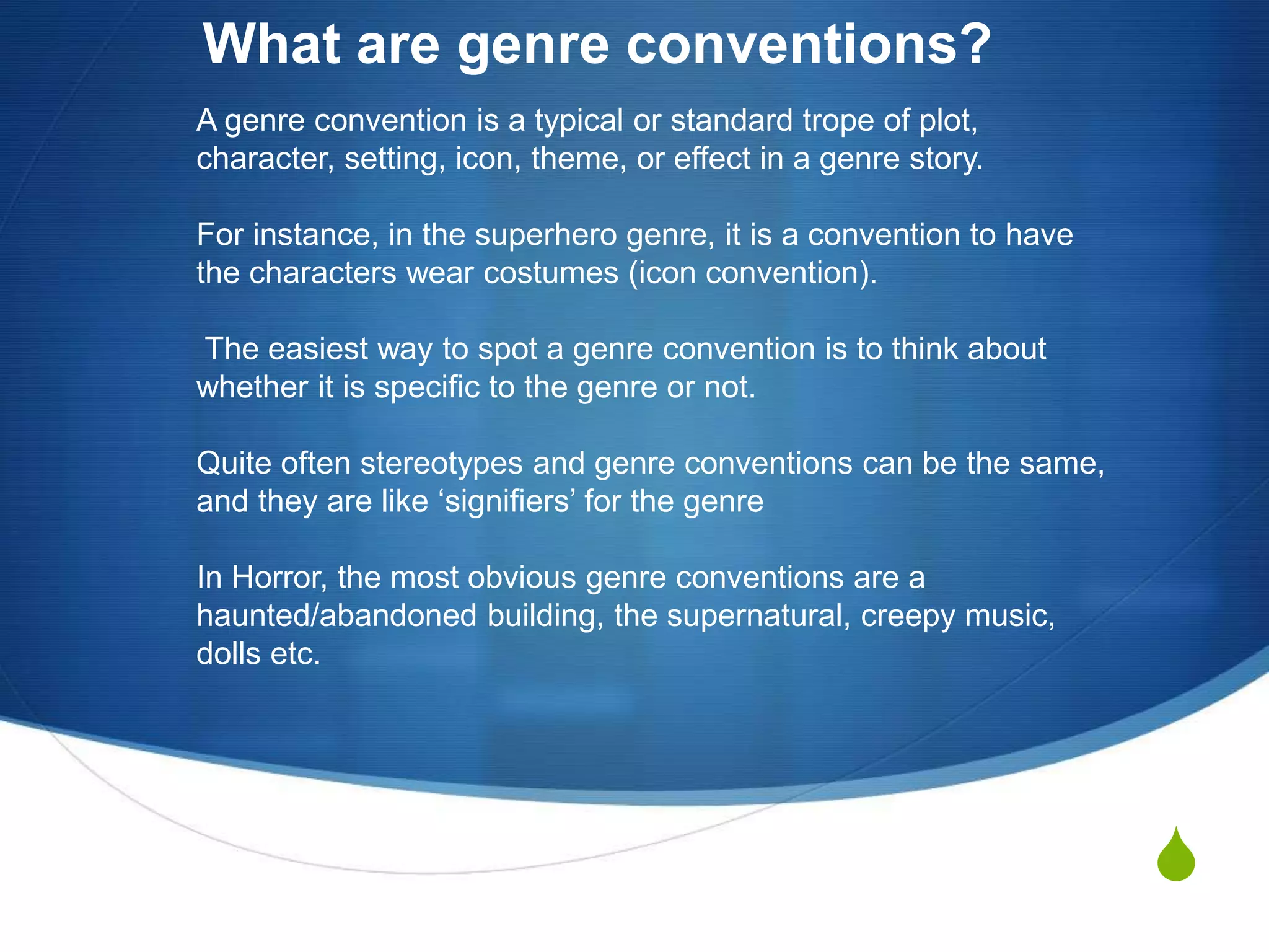 Genre conventions | PPTX