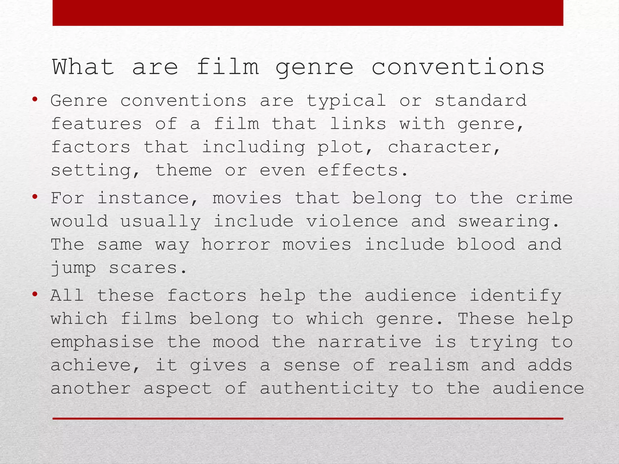 Genre Conventions Research | PPTX