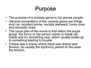 Genre exploration task | PPTX | Comedy | Genres