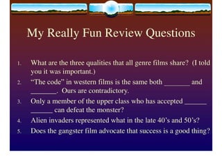 Genre Films And The Status Quo | PPT