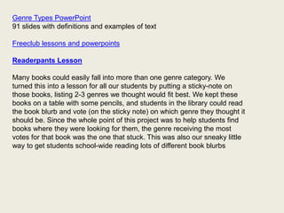 Genrefy your library | PPTX