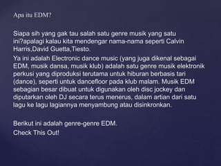 Genre – genre musik edm | PPTX