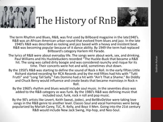 Genre history | PPTX | R&B/Soul/Funk | Music