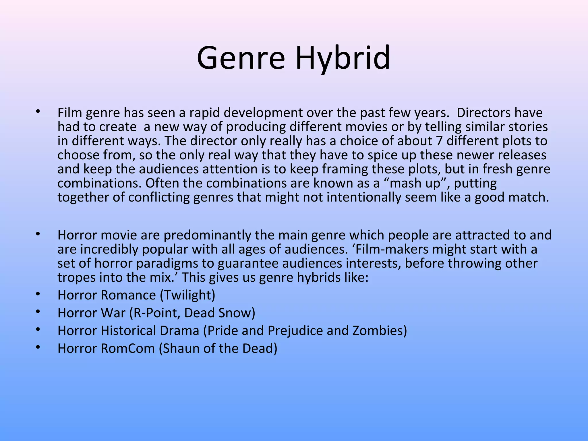 Genre hybrid’s | PPT
