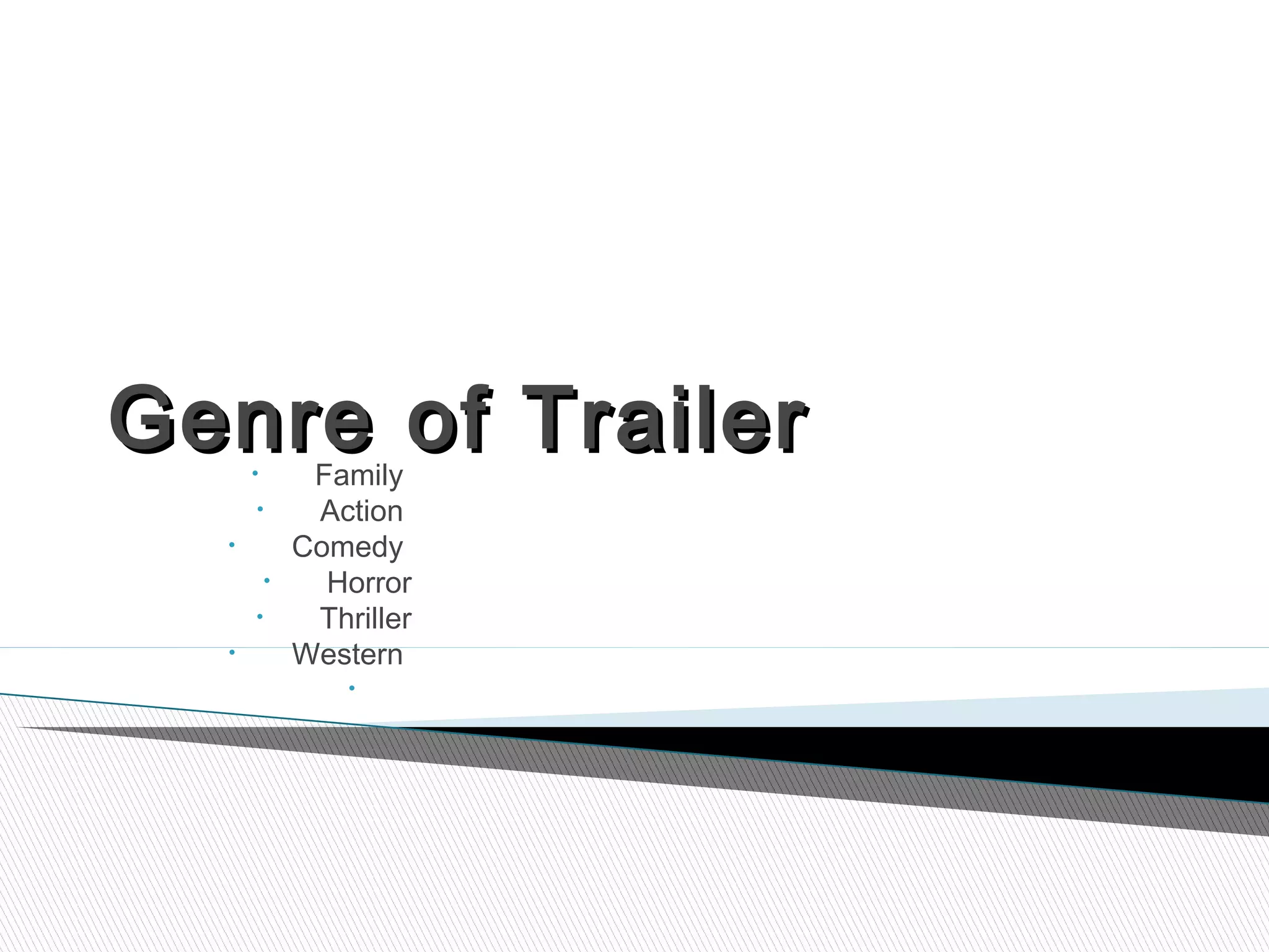 Genre of trailer | ODP | Western | Genres