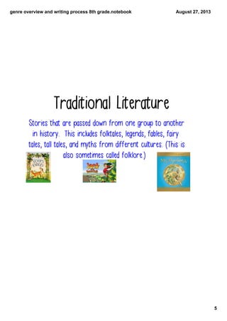 Genre overview 8th grade 8 27-13 | PDF