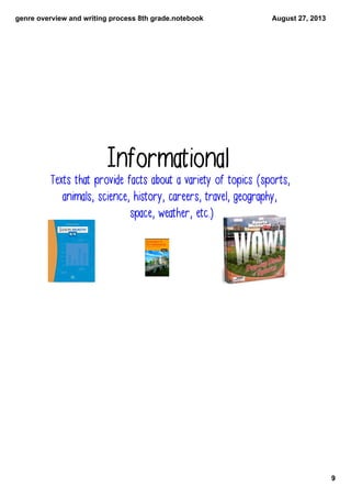 Genre overview 8th grade 8 27-13 | PDF