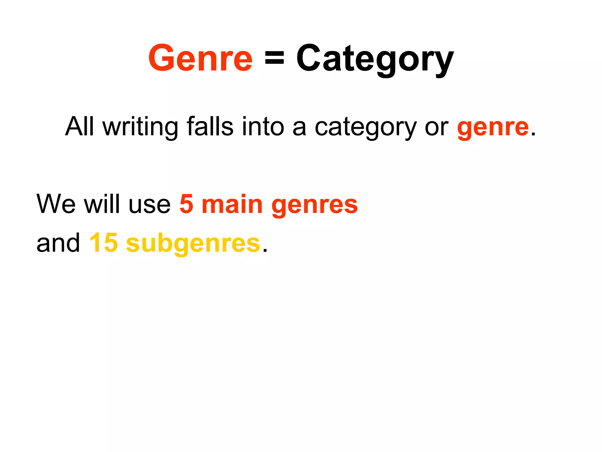 Genre ppt lesson 1 | PPT