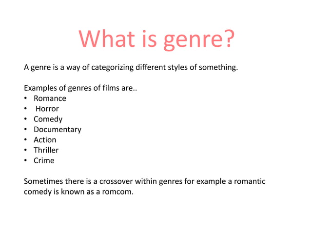 Genre presentation | PPTX