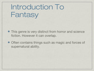 Genre presentation | PPT