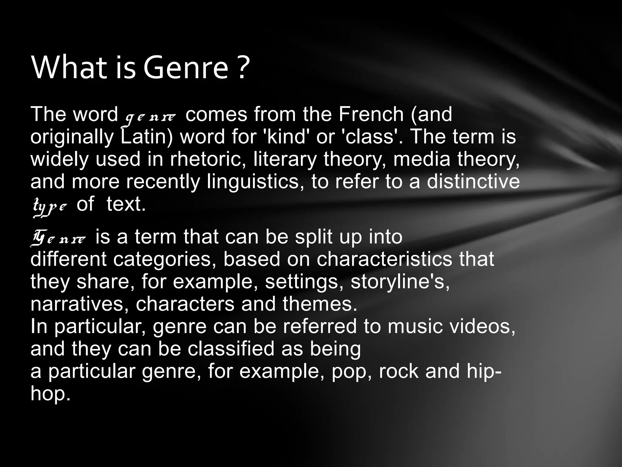 Genre presentation | PPT