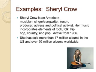 Singer/songwriter Genre Research | PPT