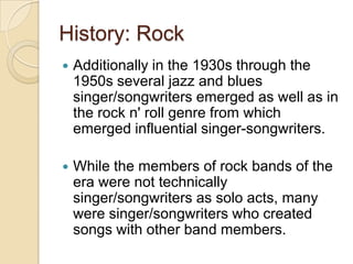 Singer/songwriter Genre Research | PPT