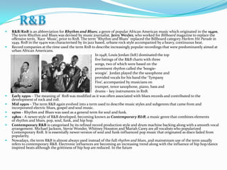 Genre Research: R&B/Hip Hop | PPTX