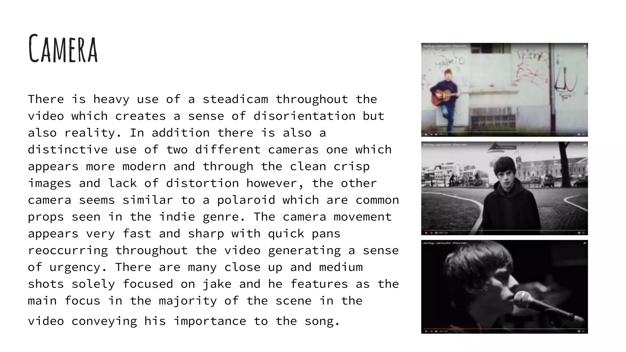 Jake Bugg- Lightning Bolt ( Music video analysis) | PPTX | Cameras and ...