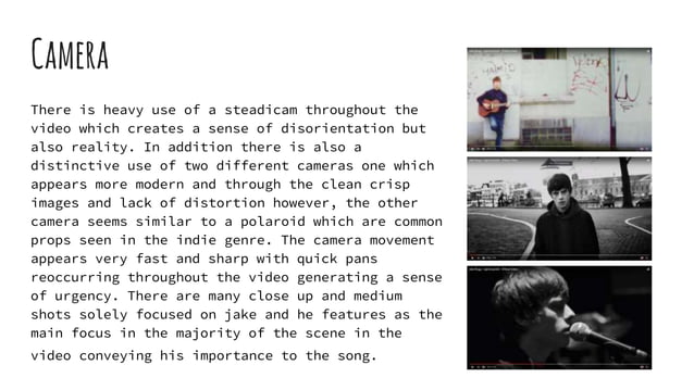 Jake Bugg- Lightning Bolt ( Music video analysis) | PPTX | Cameras and Camcorders | Consumer ...