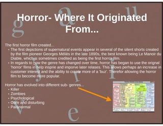 Genre research horor | PPT