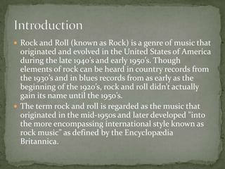 Genre research rock and roll | PPTX