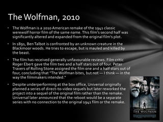 Genre Research - Werewolf Horror | PPT