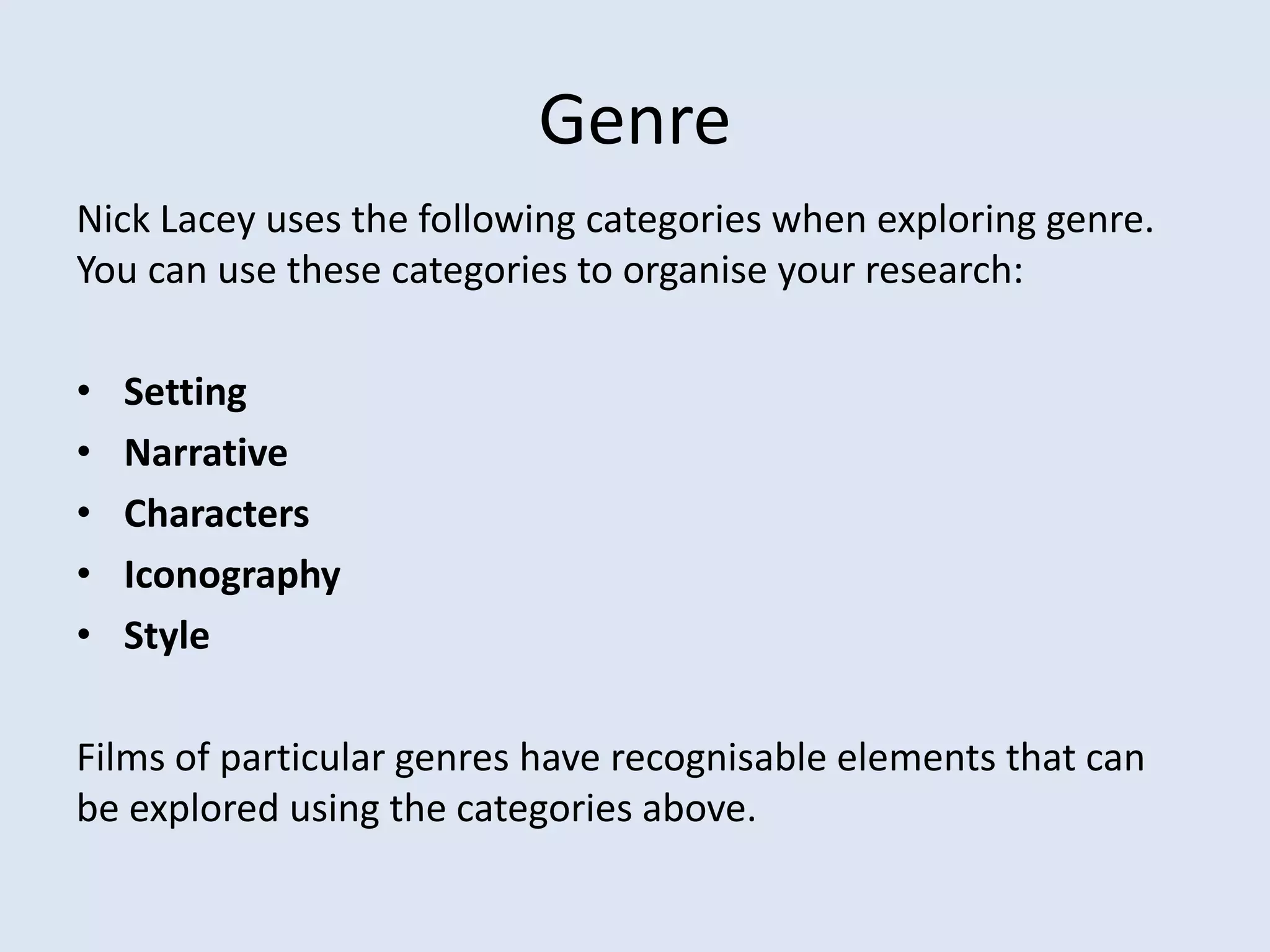 Genre research2013 | PPTX