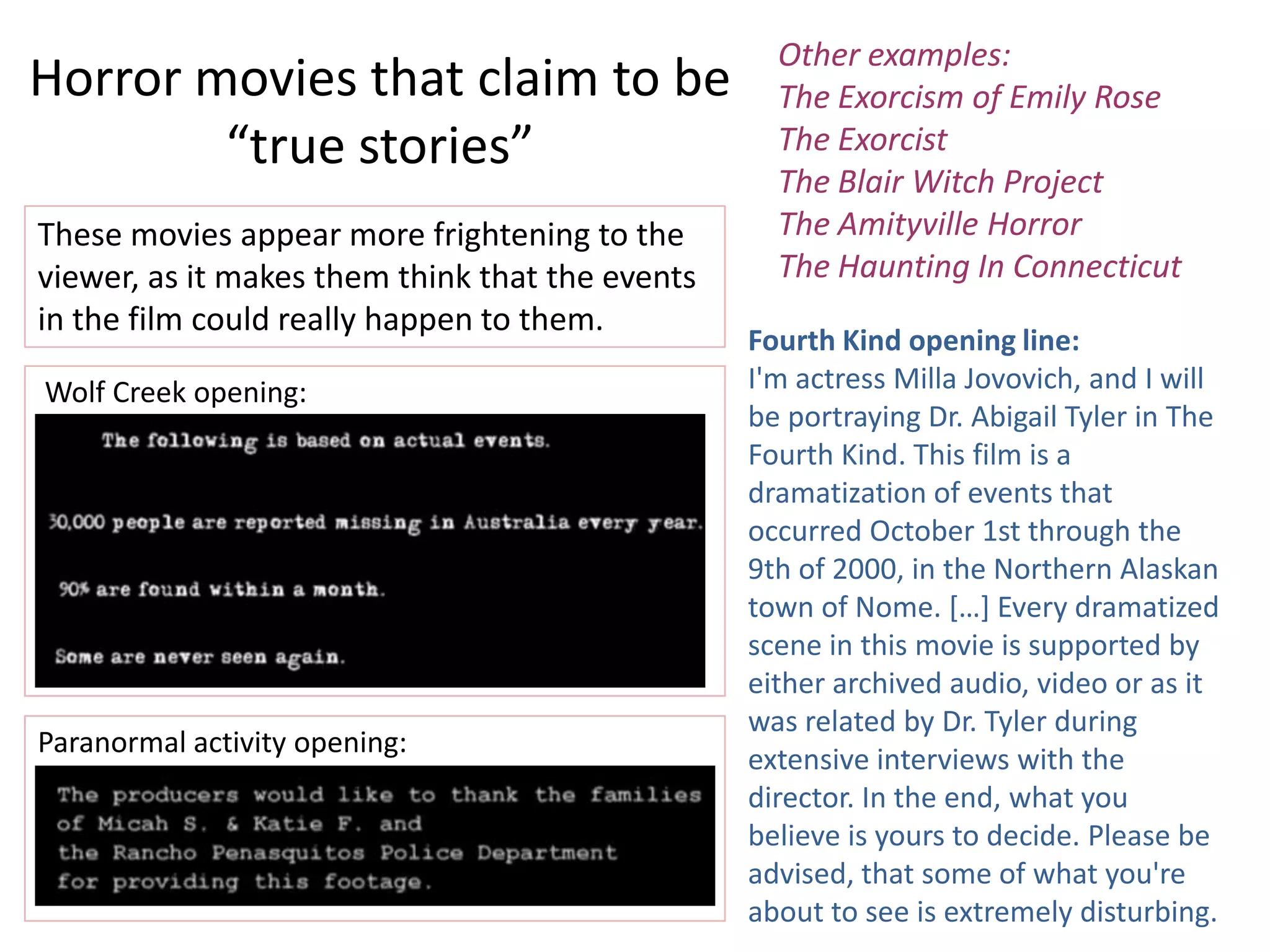 Horror Genre Research | PPTX