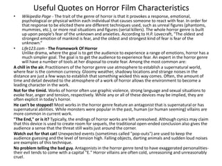 Horror Genre Research | PPTX