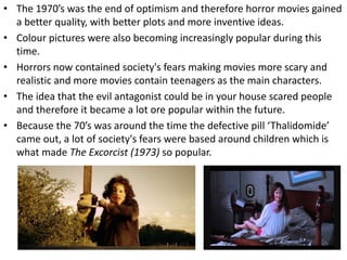 Genre research, horror over time | PPT