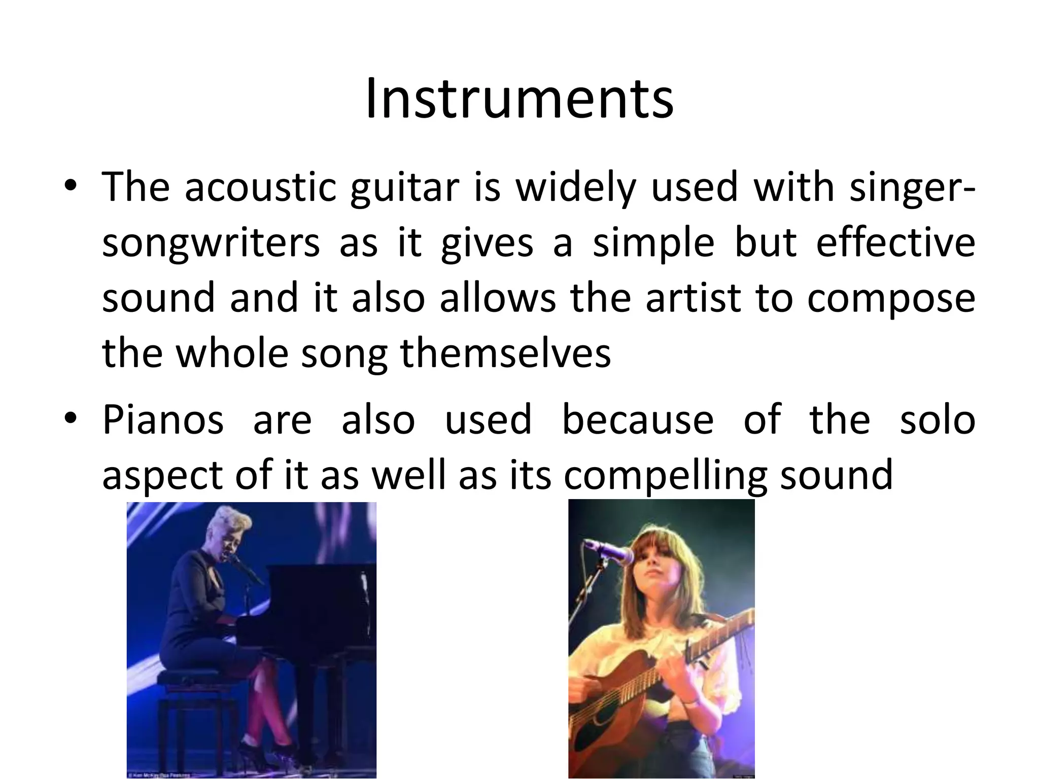 Genre research – singer-songwriter | PPTX | Music | Entertainment