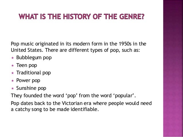 Genre research task pop