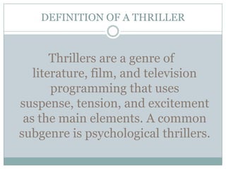Genre research, thriller | PPTX