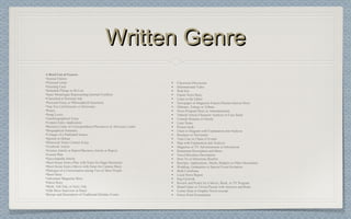 Genres | PPT