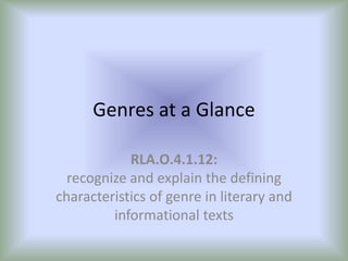 Genres At A Glance | PPTX