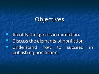 types of Nonfiction.ppt types of Nonfiction | PPT