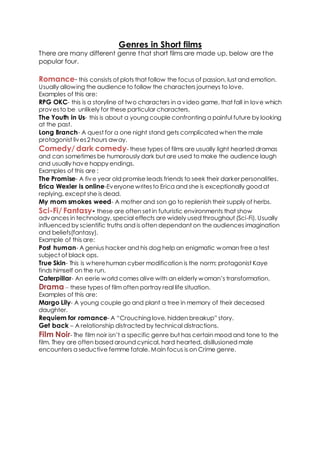 Genres in short films | PDF