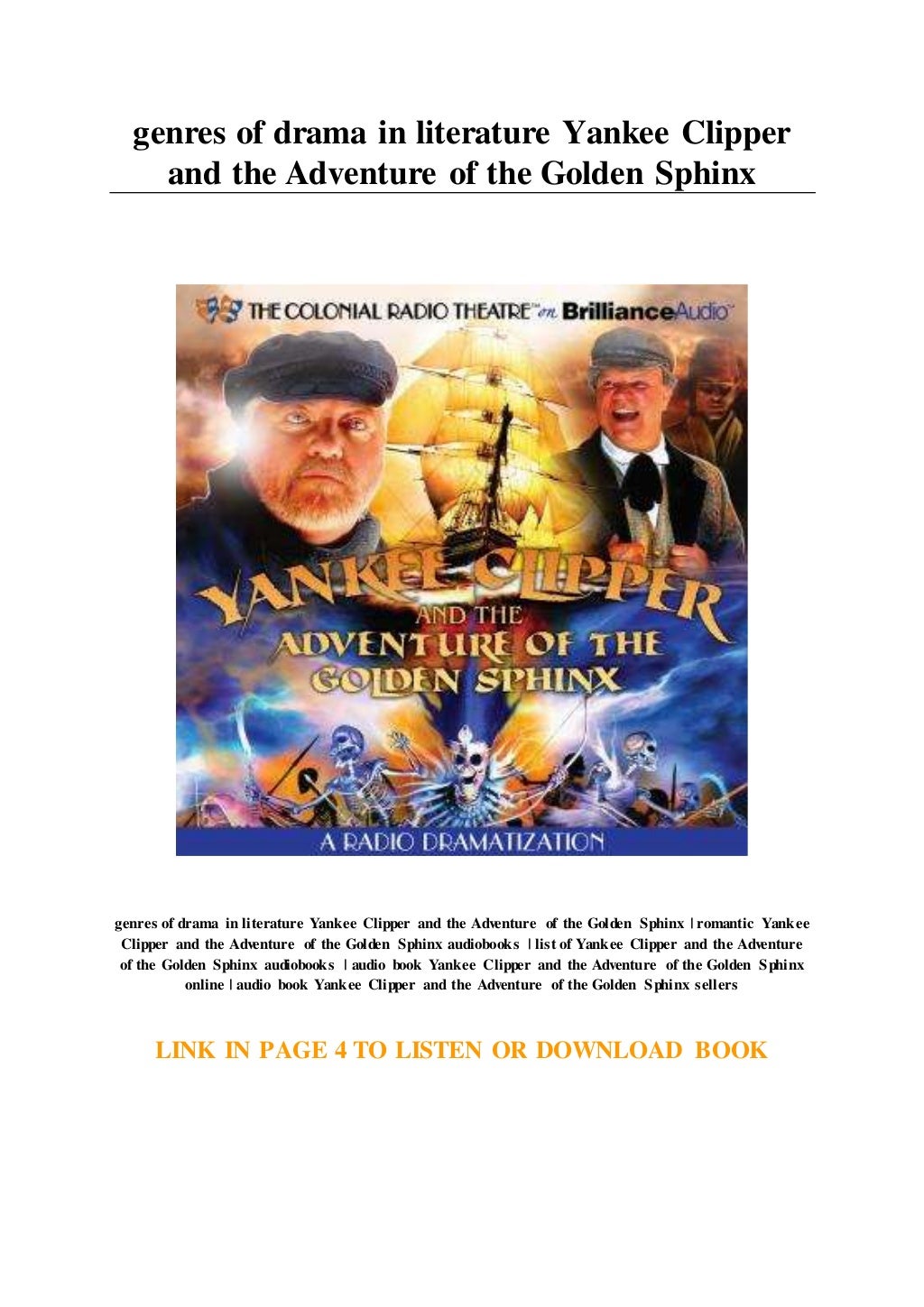 Genres Of Drama In Literature Yankee Clipper And The Adventure Of The genres-of-drama-in-literature-yankee-clipper-and-the-adventure-of-the