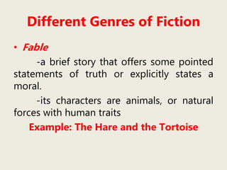 Genres of fiction | PPTX