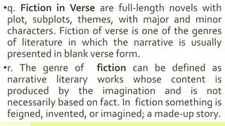 Genres of fiction | PPTX
