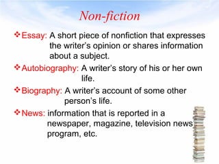 English: Genres of Literatue | PPT