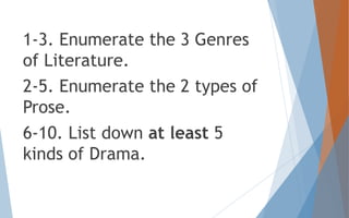 Genres of literature | PPTX