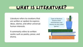 Genres of Literature and their structural elements Education ...