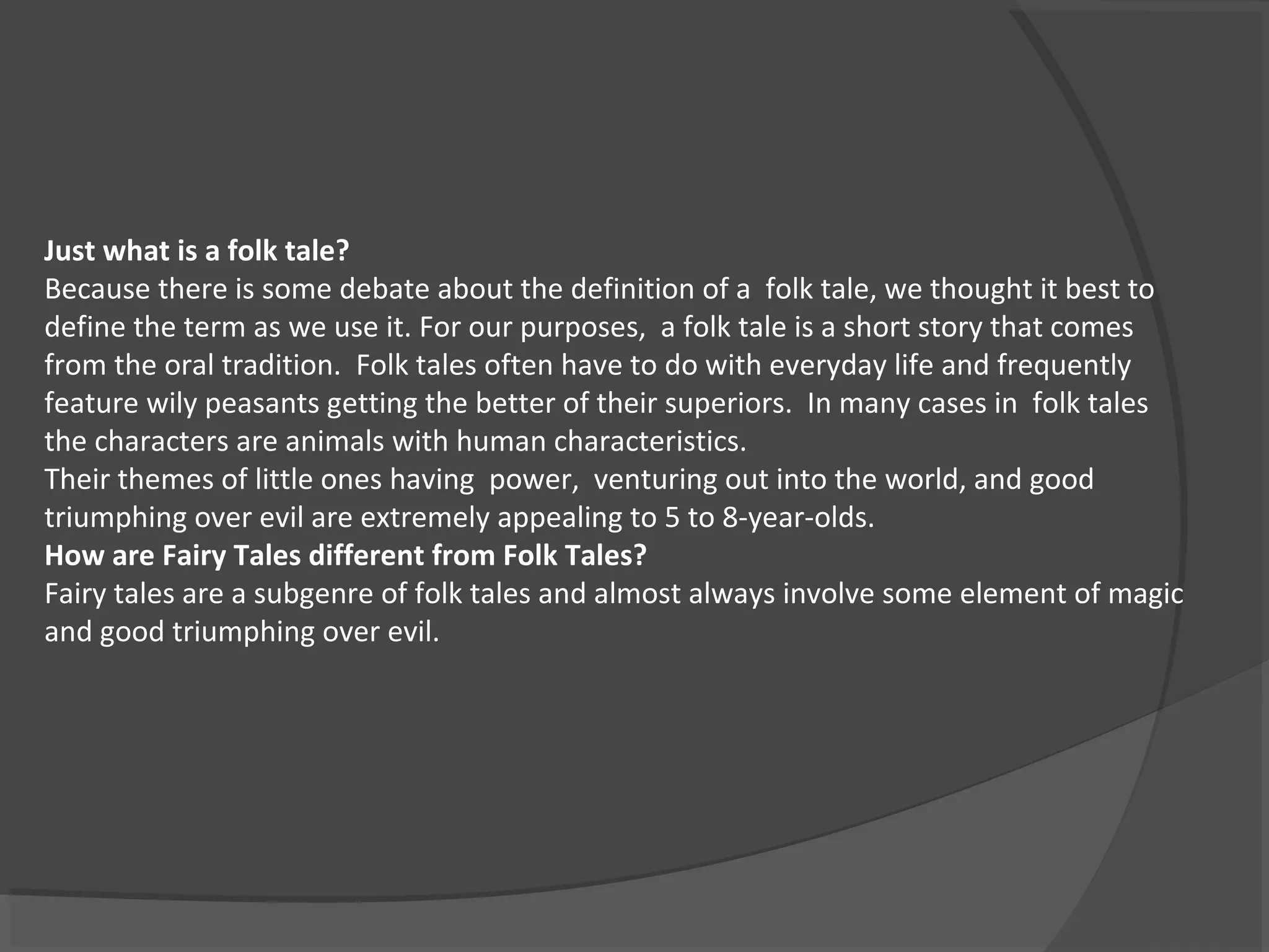 Genre study fairy tales | PPT