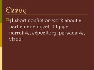 Genre terms | PPT