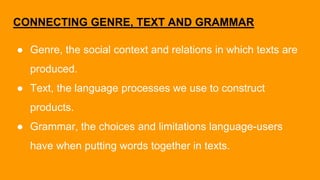 Genre, text, grammar | PPT