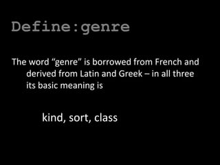 Genre theory (2012 lesson 1) | PPT