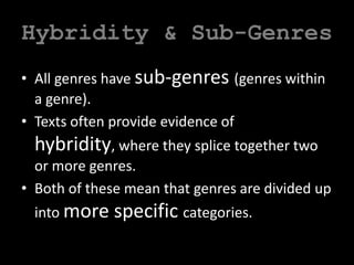 Genre theory (2012 lesson 1) | PPTX