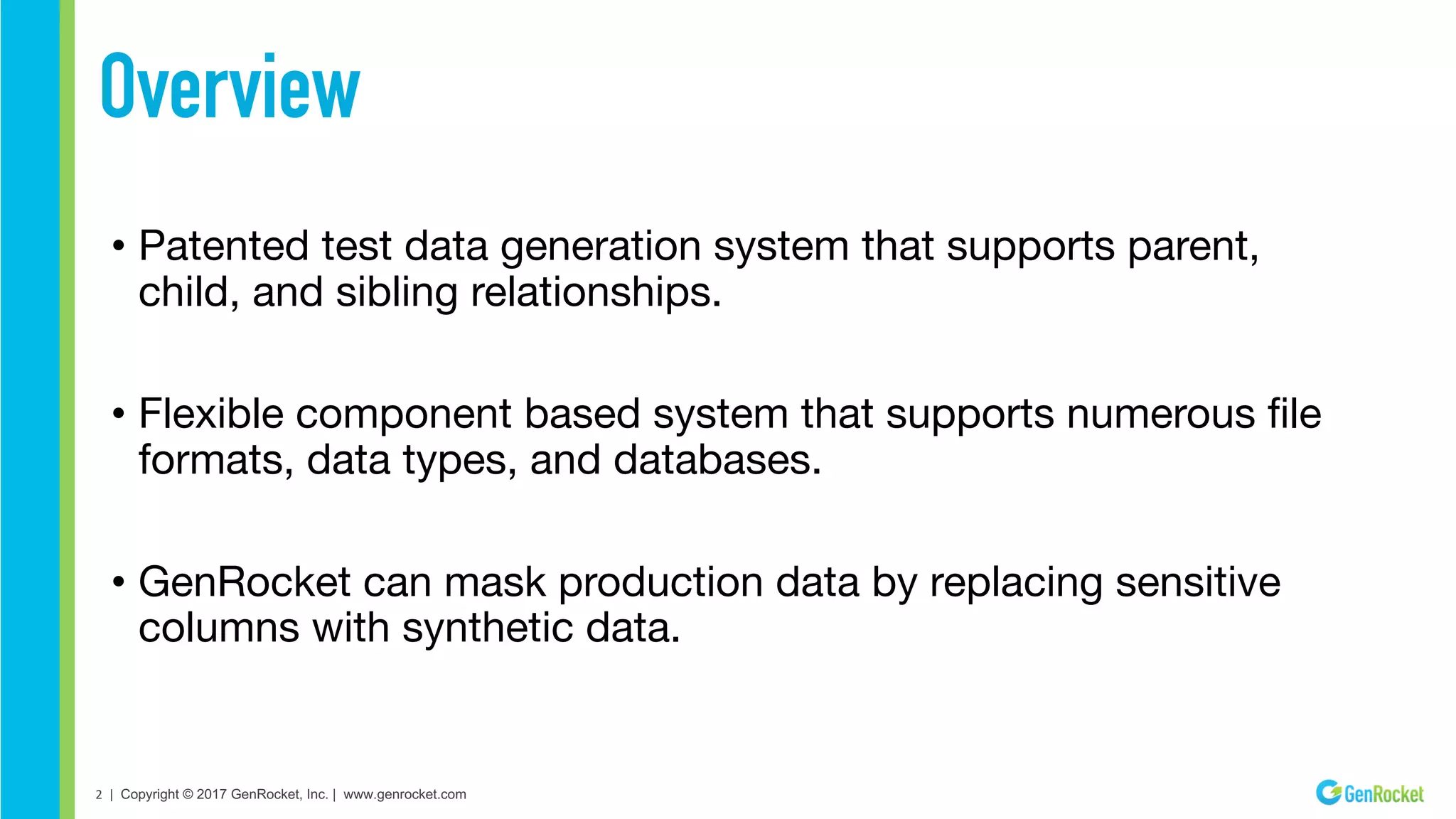 GenRocket Feature List | PDF