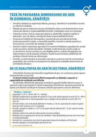 Egalitatea de gen şi schimbările climatice în domeniul sănătăţii | PDF