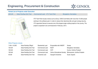 Gensol - EPC Services | PDF