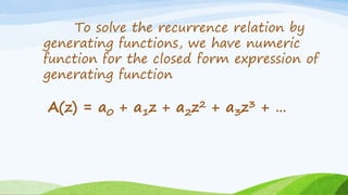 Gen solve recurrence | PPT