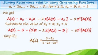 Generating functions solve recurrence | PPTX